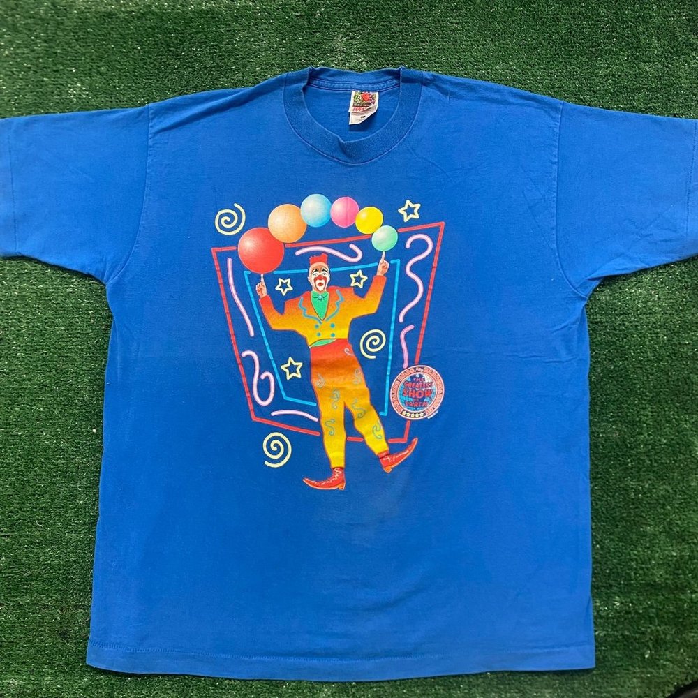 Vintage 90s Ringling Bros Circus Clown Single Stitch … - Gem